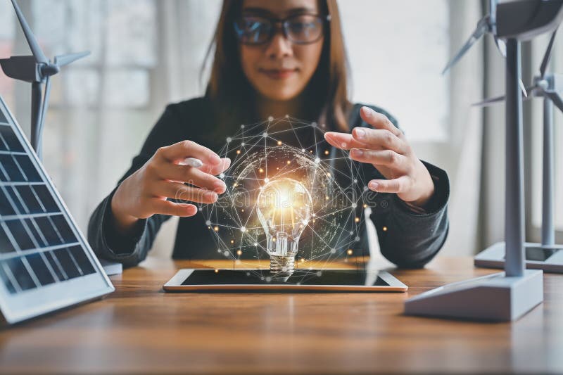 Innovative Idea Concept, Thinking of Natural Energy Engineering in ...