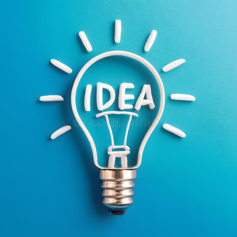 Innovative Idea Design Creative Bulb Concept on Blue Background Stock ...