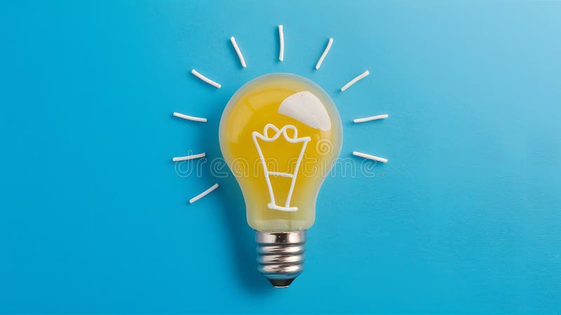 Innovative Idea Design Creative Bulb Concept on Blue Background Stock ...