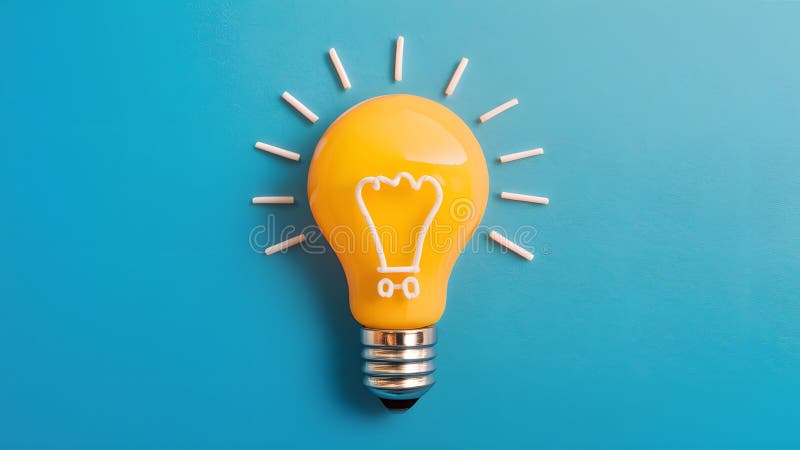 Innovative Idea Design Creative Bulb Concept on Blue Background Stock ...