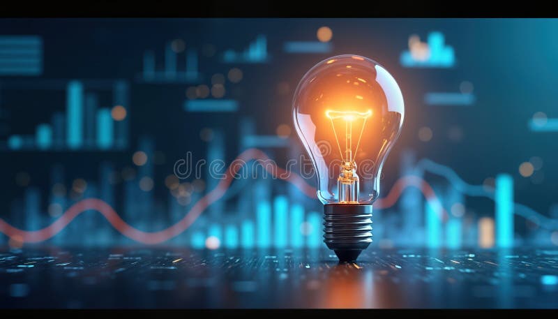 Innovative Idea Glowing Bright. New Product Development Process Shown ...