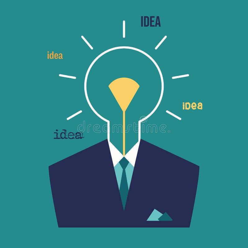 Innovative Idea Modern Stylish Concept with Light Bulb. Stock Vector ...