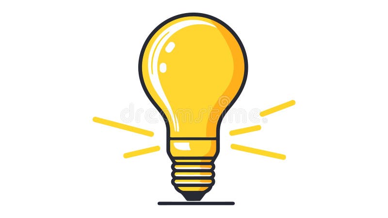 Innovative Idea Modern Stylish Icon with Light Bulb. Vector ...