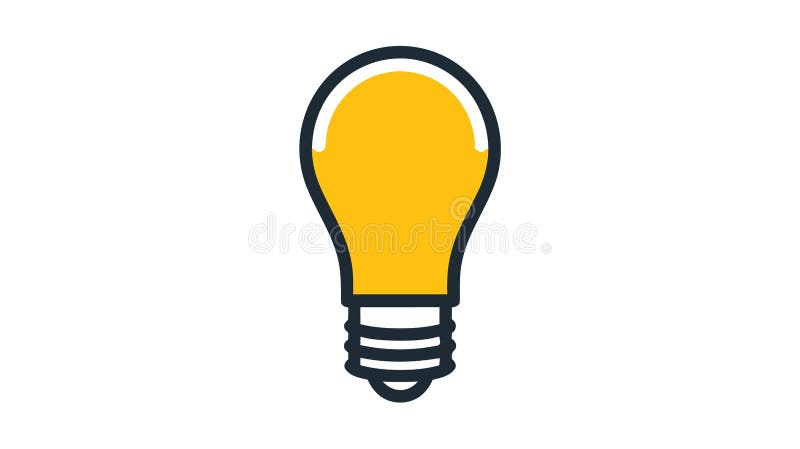 Innovative Idea Modern Stylish Icon with Light Bulb. Vector ...
