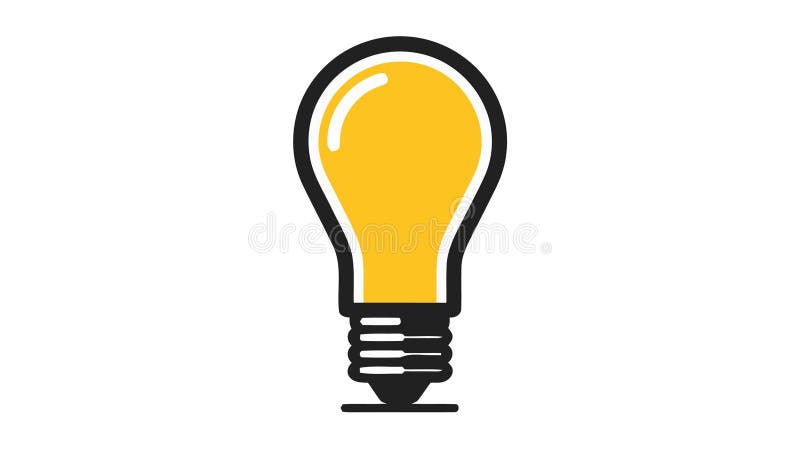 Innovative Idea Modern Stylish Icon with Light Bulb. Vector ...