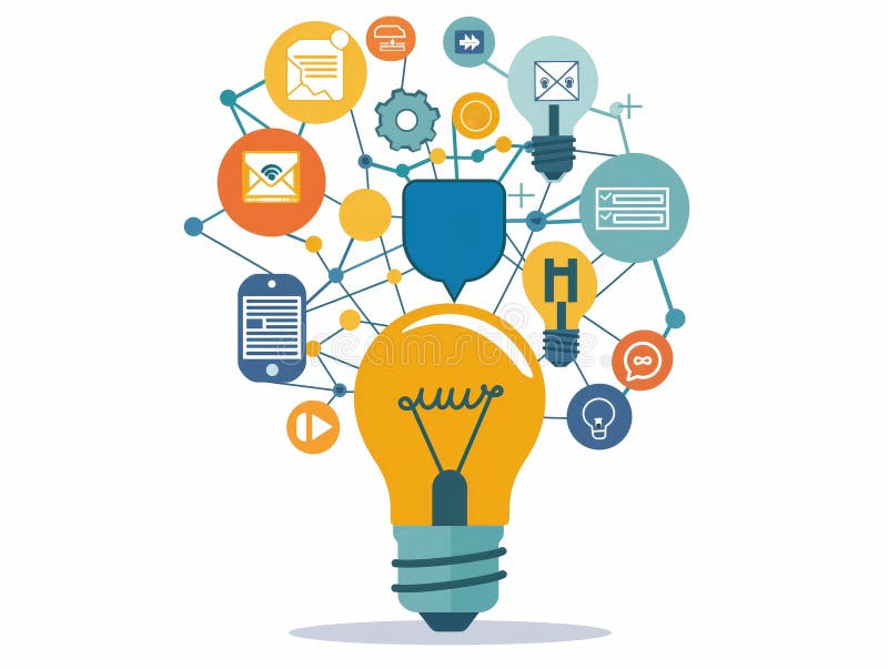 Innovative Idea Network Concept Stock Illustration - Illustration of ...