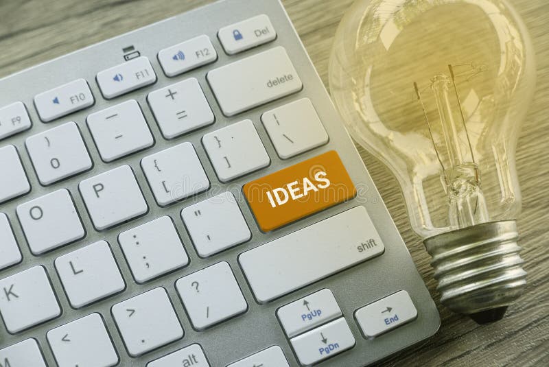 Innovative Ideas Concept with Keyboard and Light Bulb Stock Photo ...
