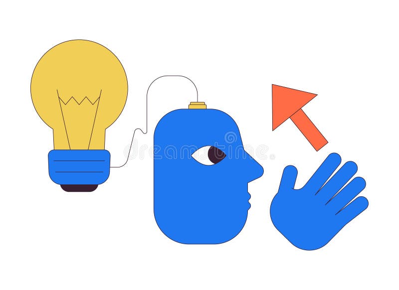 Innovative Ideas Generating 2D Linear Cartoon Character Stock Vector ...