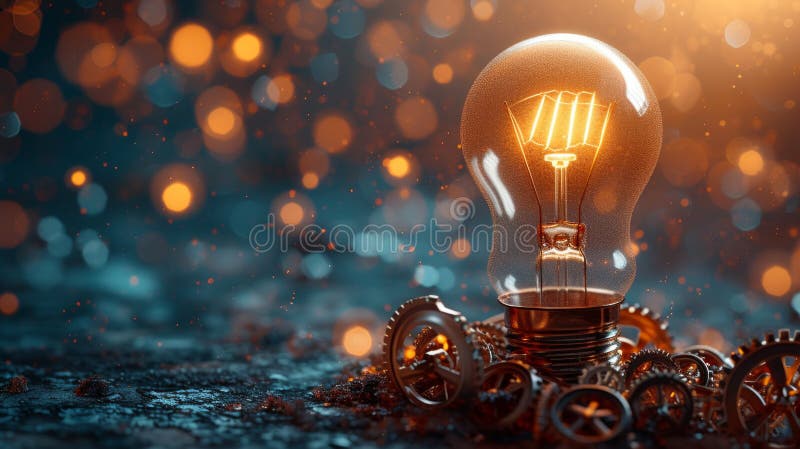 Innovative Ideas: Lightbulbs and Abstract Gears Showcase the Power of ...