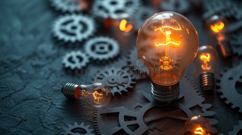 Innovative Ideas: Lightbulbs and Abstract Gears Showcase the Power of ...