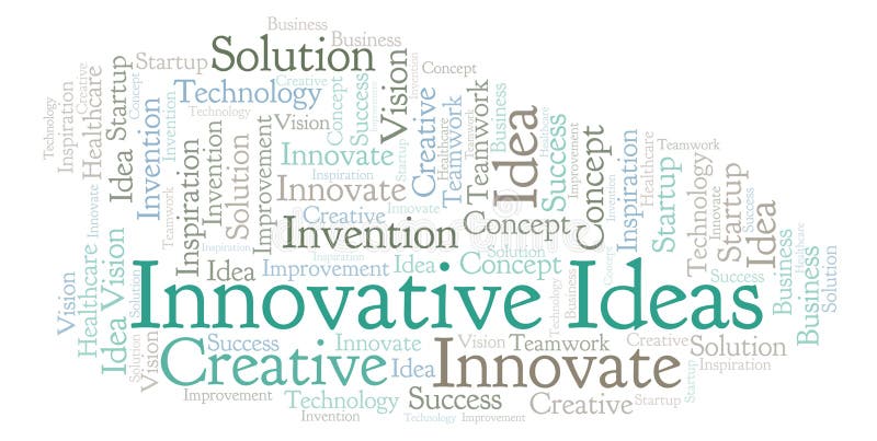 Innovative Ideas Word Cloud, Made with Text only. Stock Illustration ...