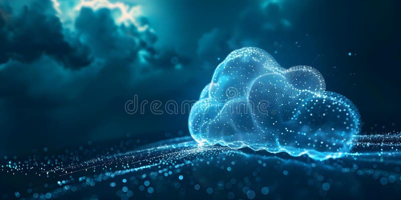 Innovative Illustration Depicting Cloud Data Storage and Cyber Internet ...