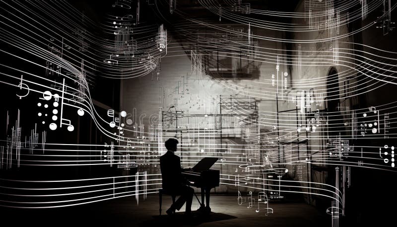 Innovative Image Where Camera Shutters Transform into Musical Notes ...