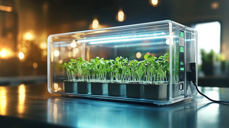 Indoor Gardening Hydroponic System Modern Kitchen Setting Stock Photos ...