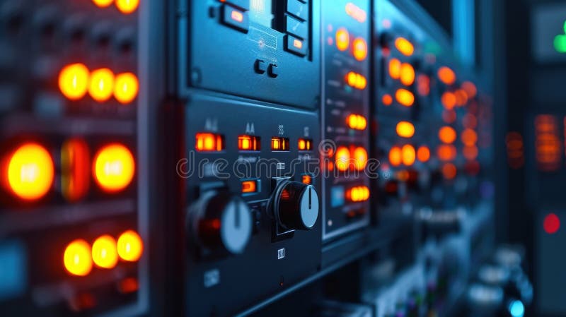 Innovative Industrial Control Panel with Illuminated Buttons and ...