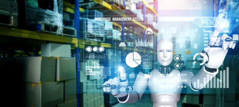 Innovative Industry Robot Working in Warehouse for Human Labor ...