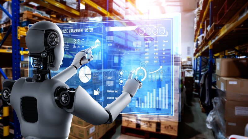 Innovative Industry Robot Working in Warehouse for Human Labor ...