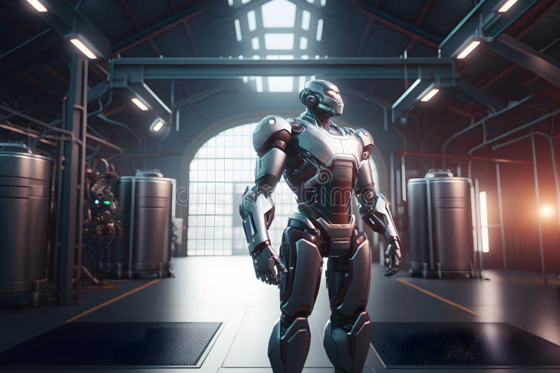 Innovative Industry Robot Working in Warehouse for Human Labor ...