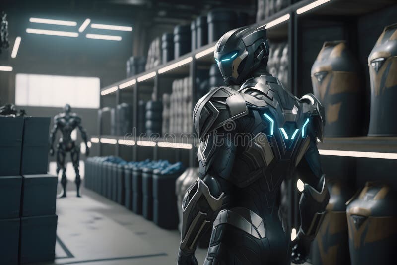 Innovative Industry Robot Working in Warehouse for Human Labor ...