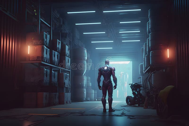 Innovative Industry Robot Working in Warehouse for Human Labor ...