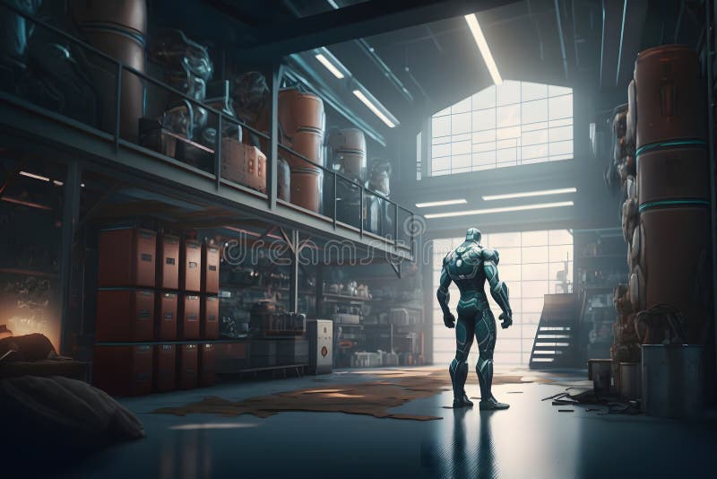 Innovative Industry Robot Working in Warehouse for Human Labor ...