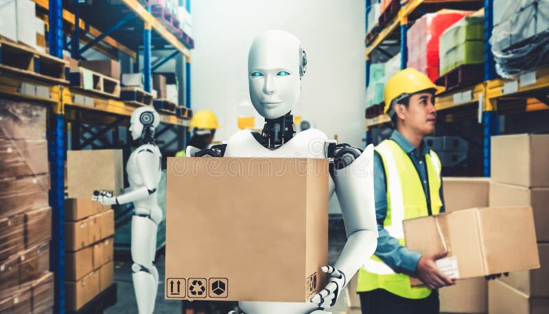 Innovative Industry Robot Working in Warehouse Together with Human ...