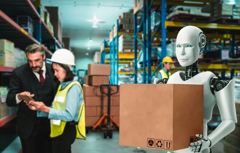 Innovative Industry Robot Working in Warehouse Together with Human ...
