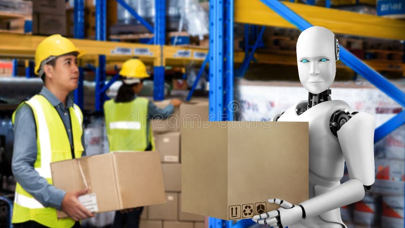 Innovative Industry Robot Working in Warehouse Together with Human ...