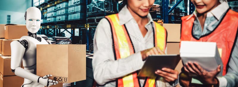 Innovative Industry Robot Working in Warehouse Together with Human ...