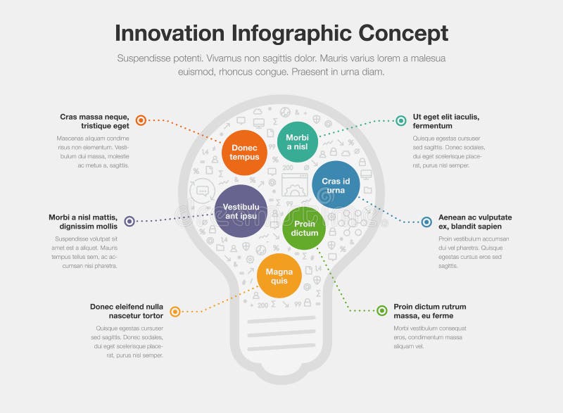 Innovative Infographic Concept with Light Bulb Stock Illustration ...