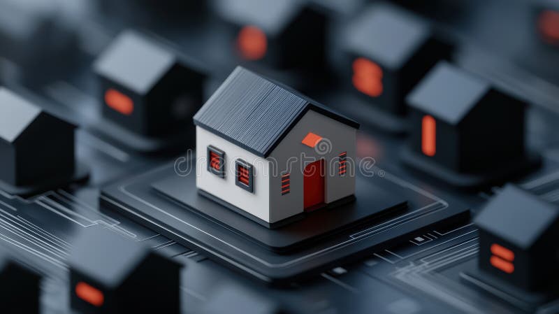 Innovative Integration, a House on Microchip Symbolizing Modern Home ...