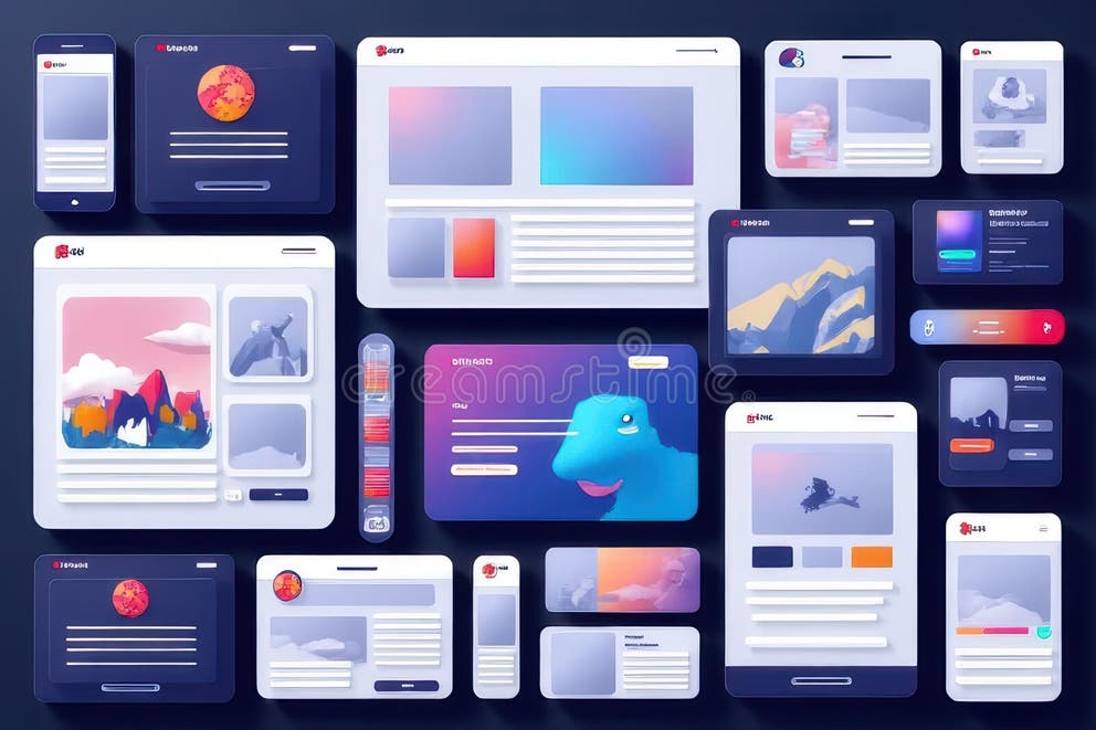 Innovative Interface Design Ideas Stock Illustration - Illustration of layout, digital: 375938115