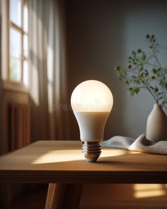 Innovative IoT Solutions Featuring a Smart Light Bulb and Plant on a ...