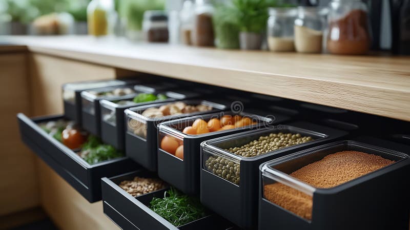 Innovative Kitchen Design Featuring Hidden Storage for Efficient ...