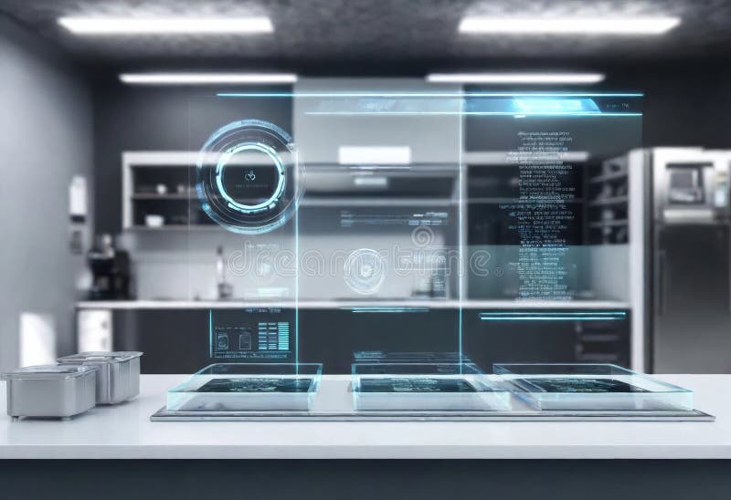 Futuristic Kitchen Interactive Holograms Stock Photos - Free & Royalty ...