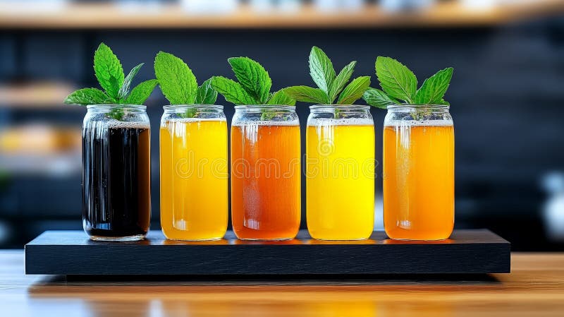 Innovative Kombucha Stand with Interactive Features Stock Illustration ...