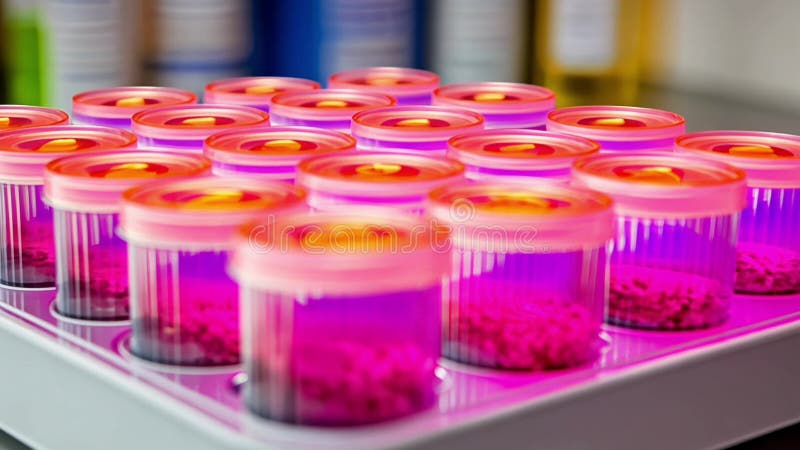 Innovative Lab Setup Showcasing Colorful Samples Illuminated by Led ...