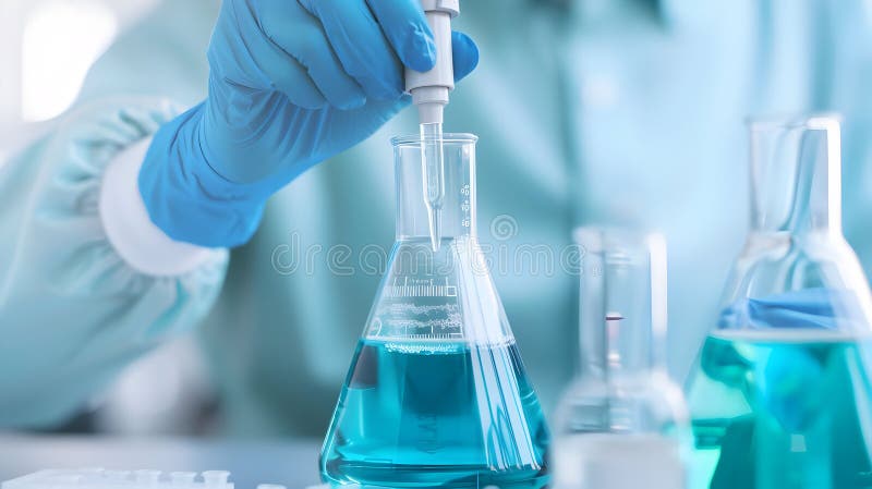Innovative Laboratory Experiment with Blue Solutions and Pipette Stock ...
