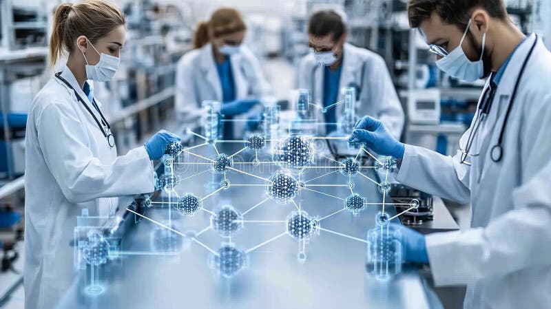Innovative Laboratory Scene Showcasing Scientists Working on ... Innovative Laboratory Scene Showcasing Scientists Working on ...