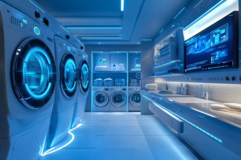 Innovative Laundry Space Featuring High Tech Washing Machines and ...