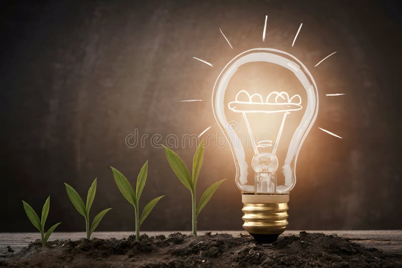 Innovative Light Bulb Concept Illuminating Growth and Creativity in a ...