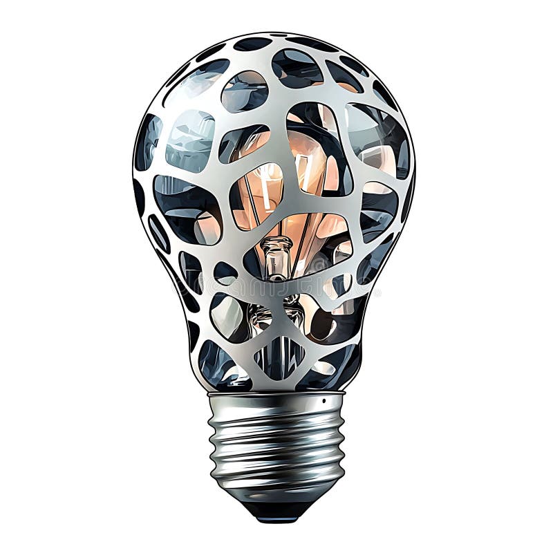 Innovative Light Bulb Design Abstract 3D Render of a Modern Lightbulb ...