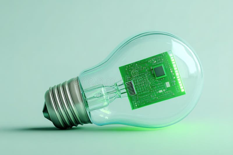 Innovative Light Bulb Design Featuring a Microchip for Energy-efficient ...