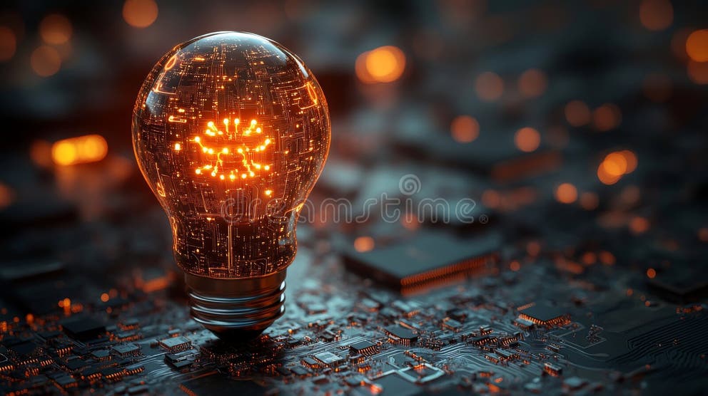 Innovative Light Bulb Idea with a Glowing Circuit Technology Design for ...