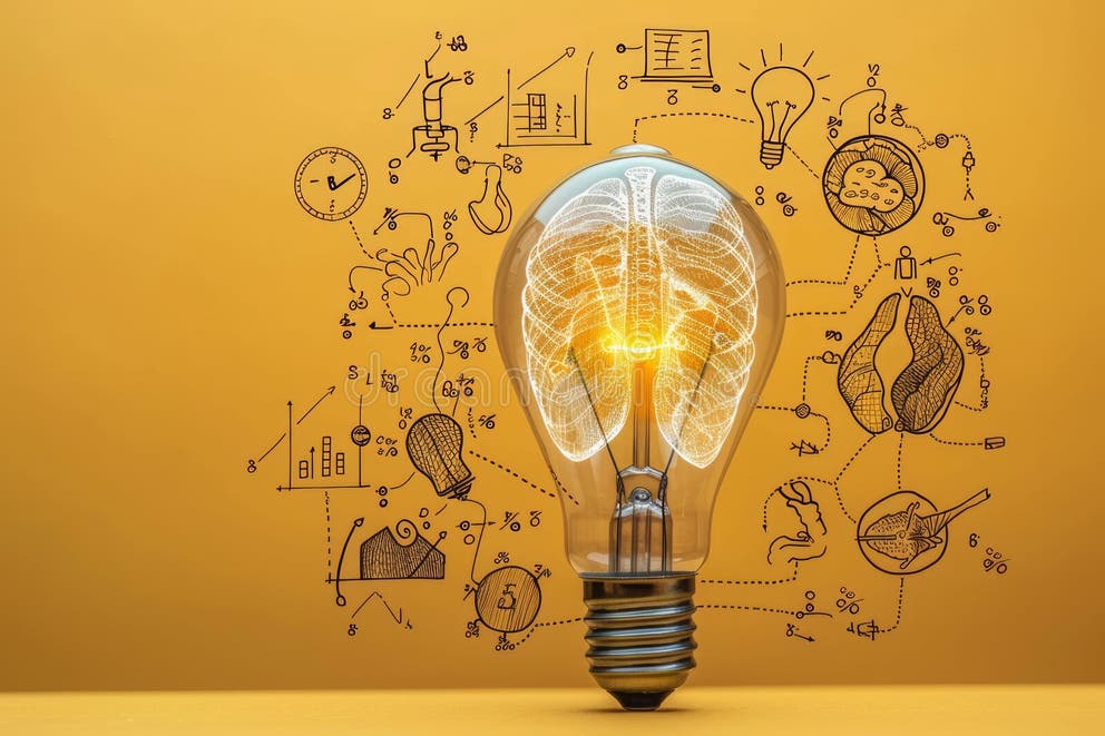 Innovative Light Bulb Ideas Shaping the Future Conceptual Drawing of ...