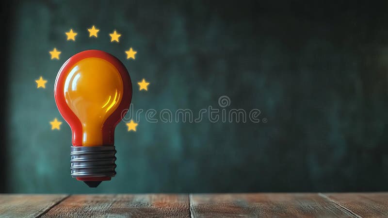 Innovative Light Bulb with Stars Symbolizing Creativity and Progress in ...