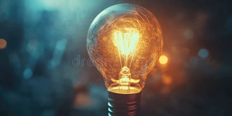 Innovative Lightbulb Against a Dark Background Stock Image - Image of ...