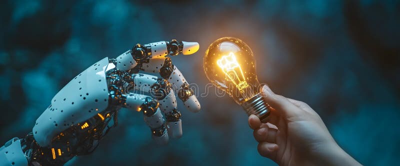 Innovative Lightbulb Idea in Hand with Digital Cloud Computing and ...