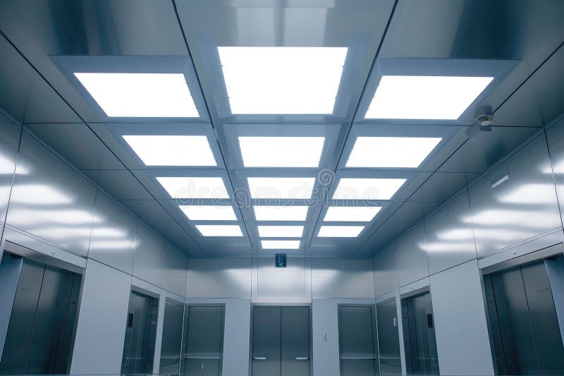 Innovative Lighting Solutions for Cleanroom Ceilings. Stock ...