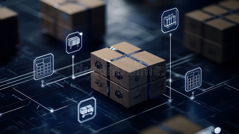 Innovative Logistics Network Expansion with Icons Representing Modern ...